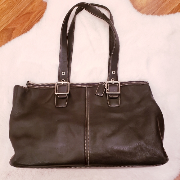 Coach | Bags | Coach Black Leather Shoulder Bag | Poshmark